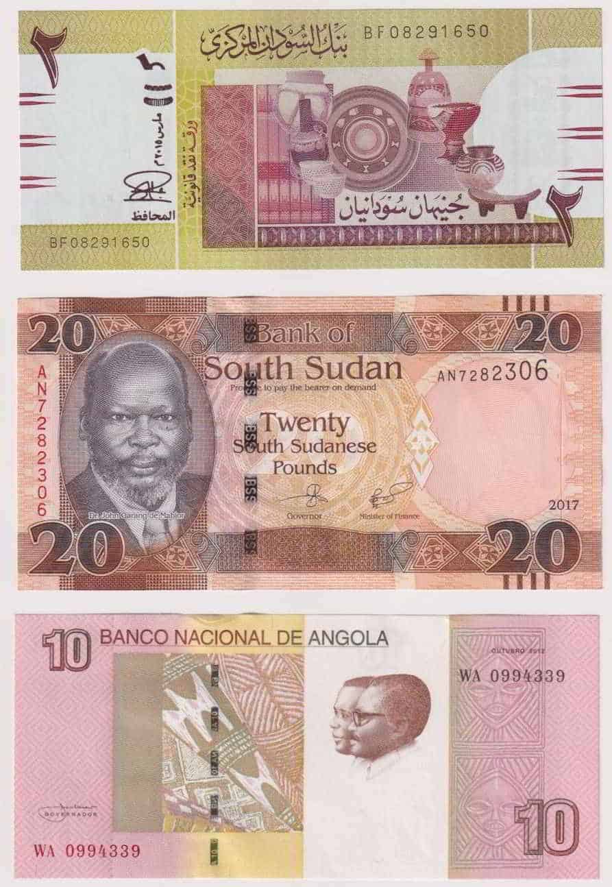 African Currency 3 Different Angola Currency Sudan Currency for ...