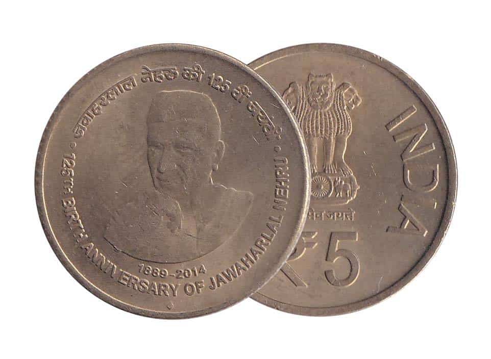 India 5 Rupees 125th Birth Anniversary of Jawaharlal Nehru @ Coins and ...
