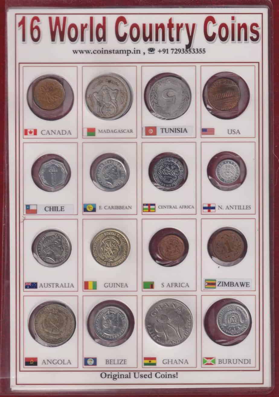 Other World Coins 16 Different Countries Including African, South ...