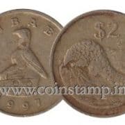 Zimbabwe Coins 2 Dollars Pangolin @ coinstamp.in