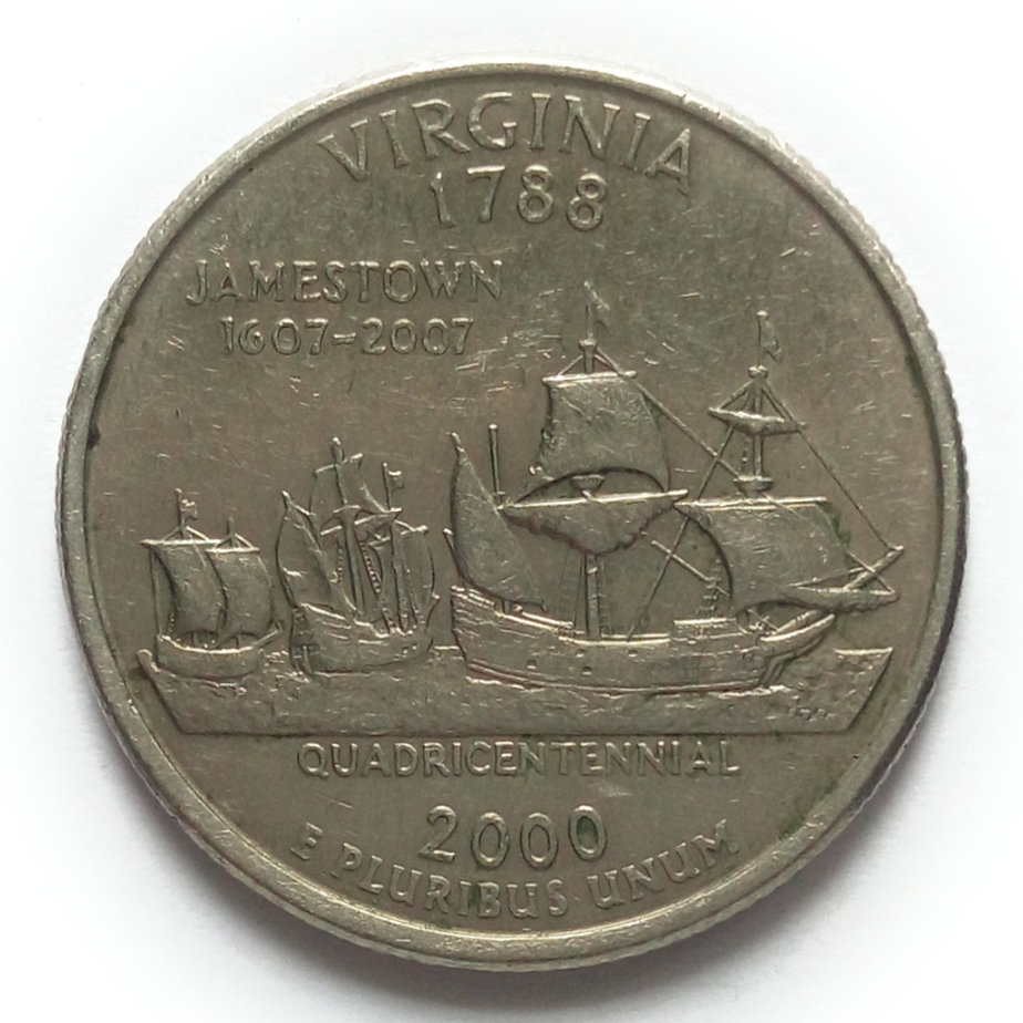 U.S 1/4 Dollar Virginia State Quarter 2000 Used - CoinStamp.in