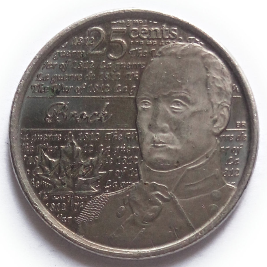 Canada 25 Cents Sir Isaac Brock Used - CoinStamp.in