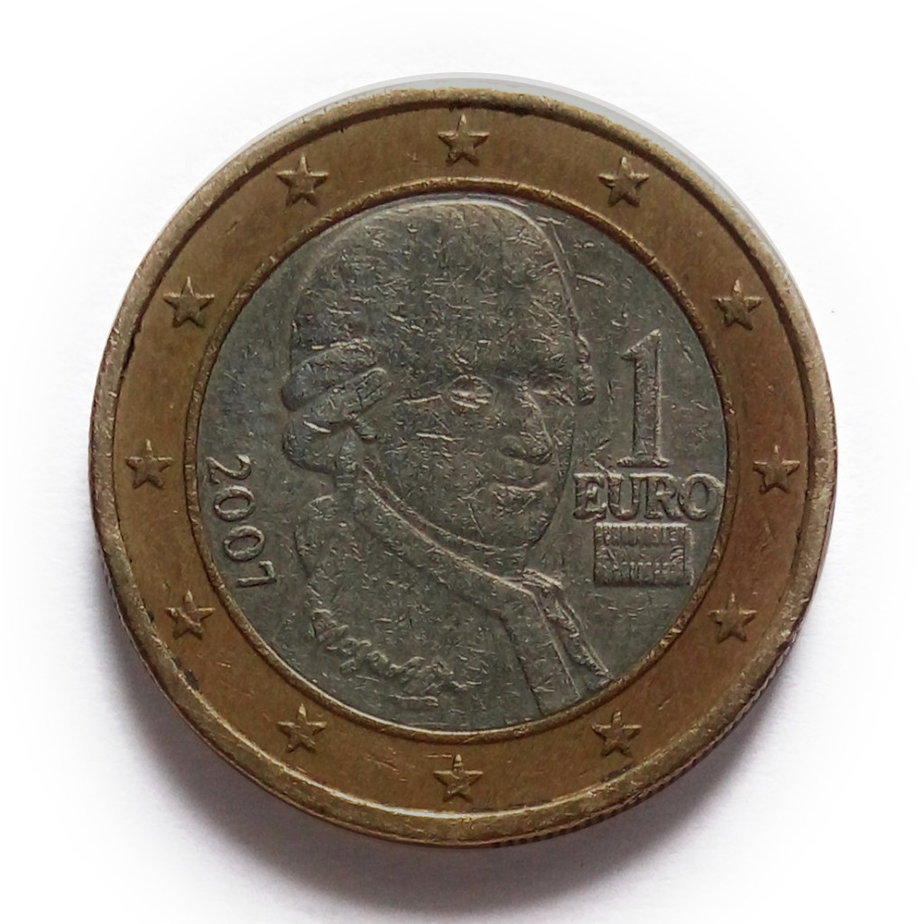 Austria 1 Euro Wolfgang Amadeus Mozart Used - CoinStamp.in