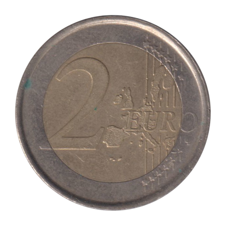 Spain 2 Euro Juan Carlos I 1st Type-1st Map Used @ Coins and Stamps ...