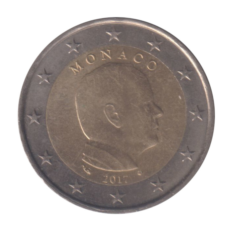 Monaco 2 Euro Albert II 2nd Map ( VG Condition ) - CoinStamp.in