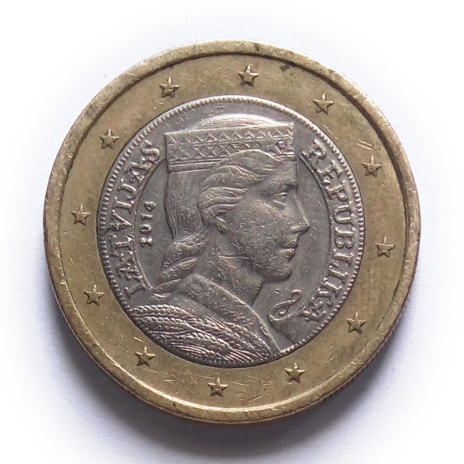 Latvia 1 Euro Folk Maid Used - CoinStamp.in