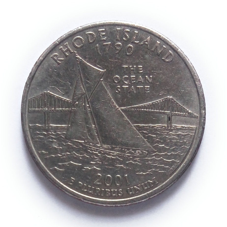 US 1/4 Dollar Rhode Island Quarter 2001 Used - CoinStamp.in