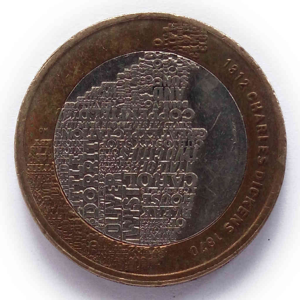 Great Britain 2 Pound Charles Dickens Used
