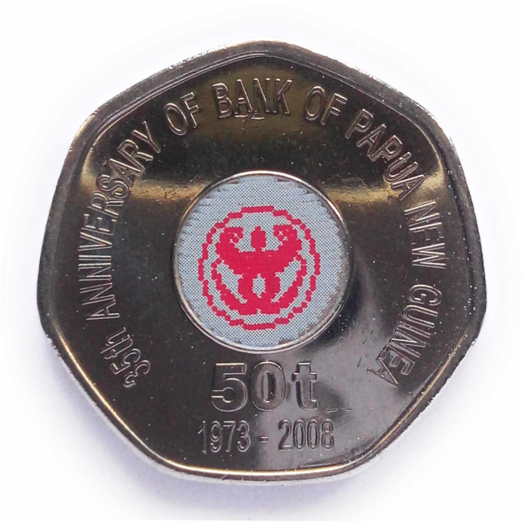 Papua New Guinea 50 Toea Bank of Papua New Guinea Colored