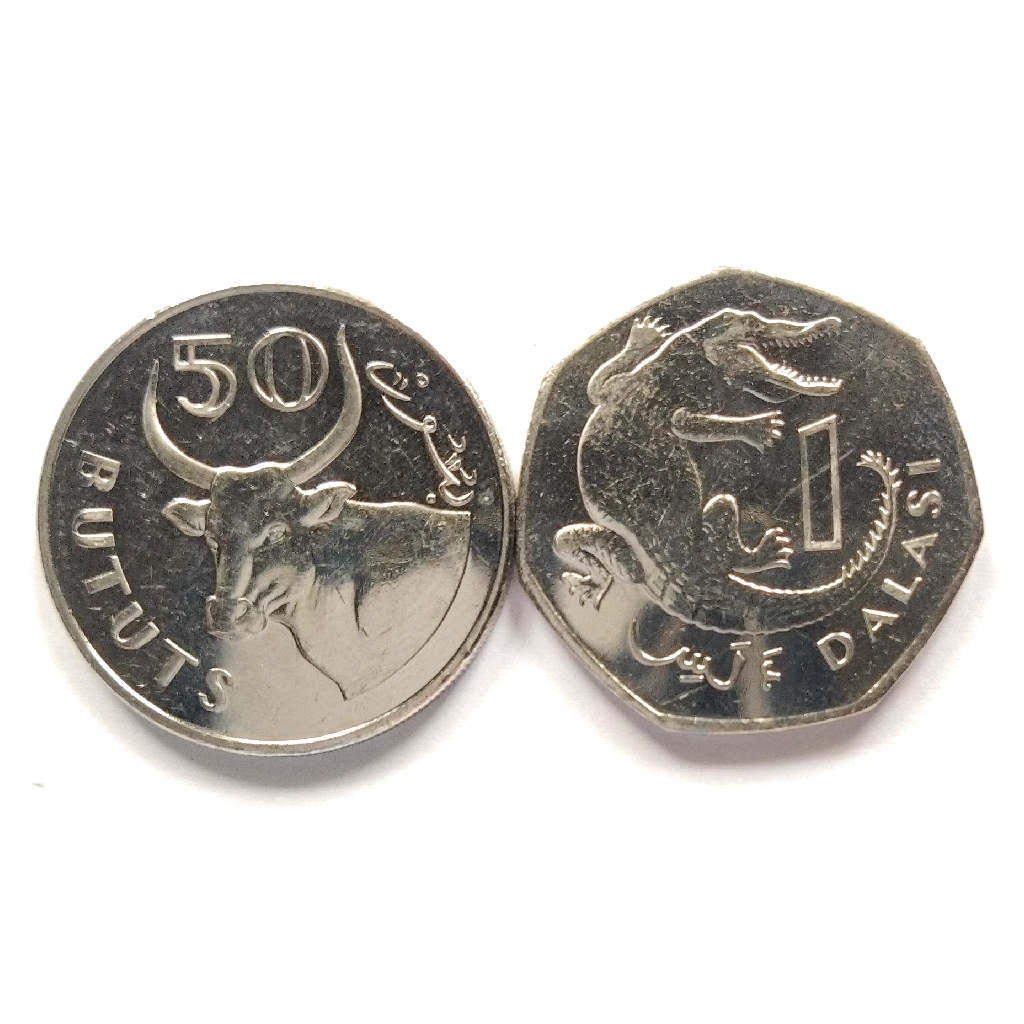 The Gambia 2 different Coins Set AUNC