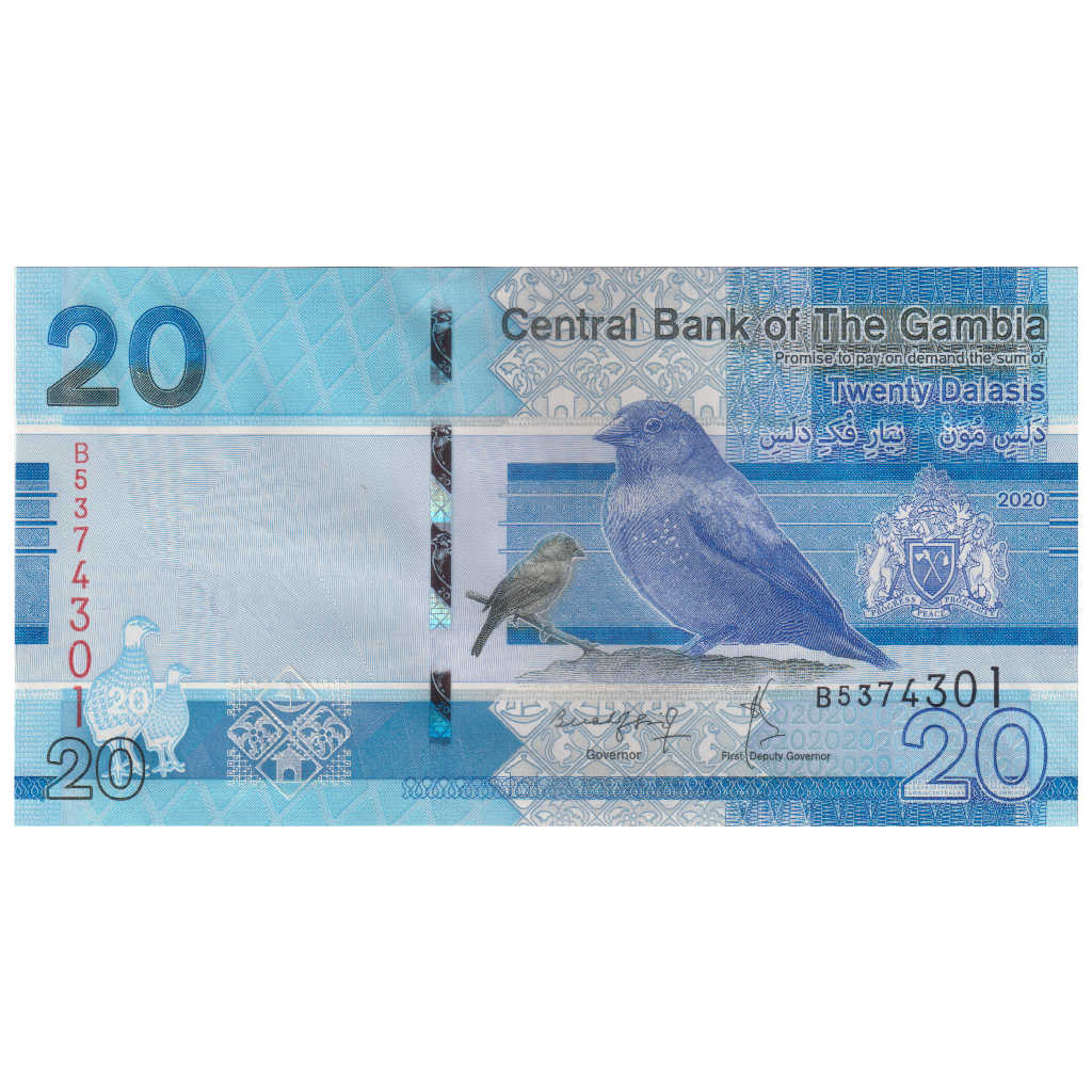 Gambia 20 Dalasis AUNC