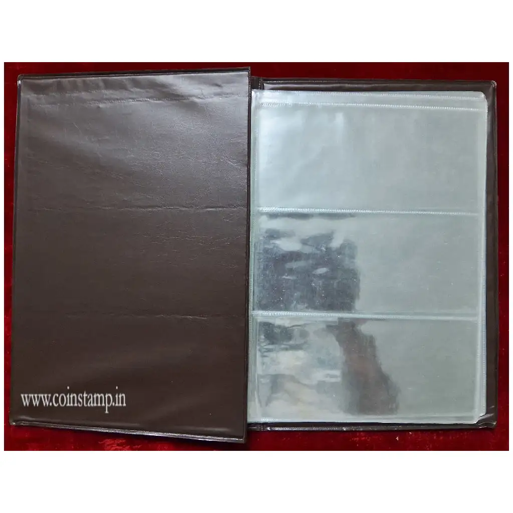Currency Album Dark Brown 102 Notes - CoinStamp.in
