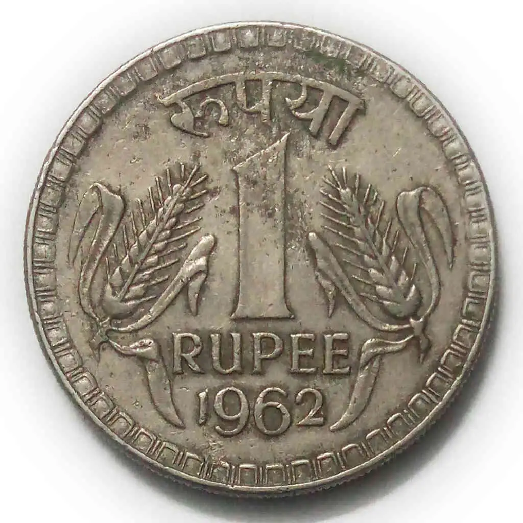 Republic India 1962 One Rupee Used @ coinstamp.in