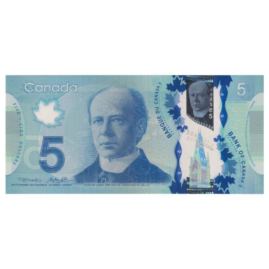 Canada Polymer Currency: 5 Dollars 2013 Wilfrid Laurier