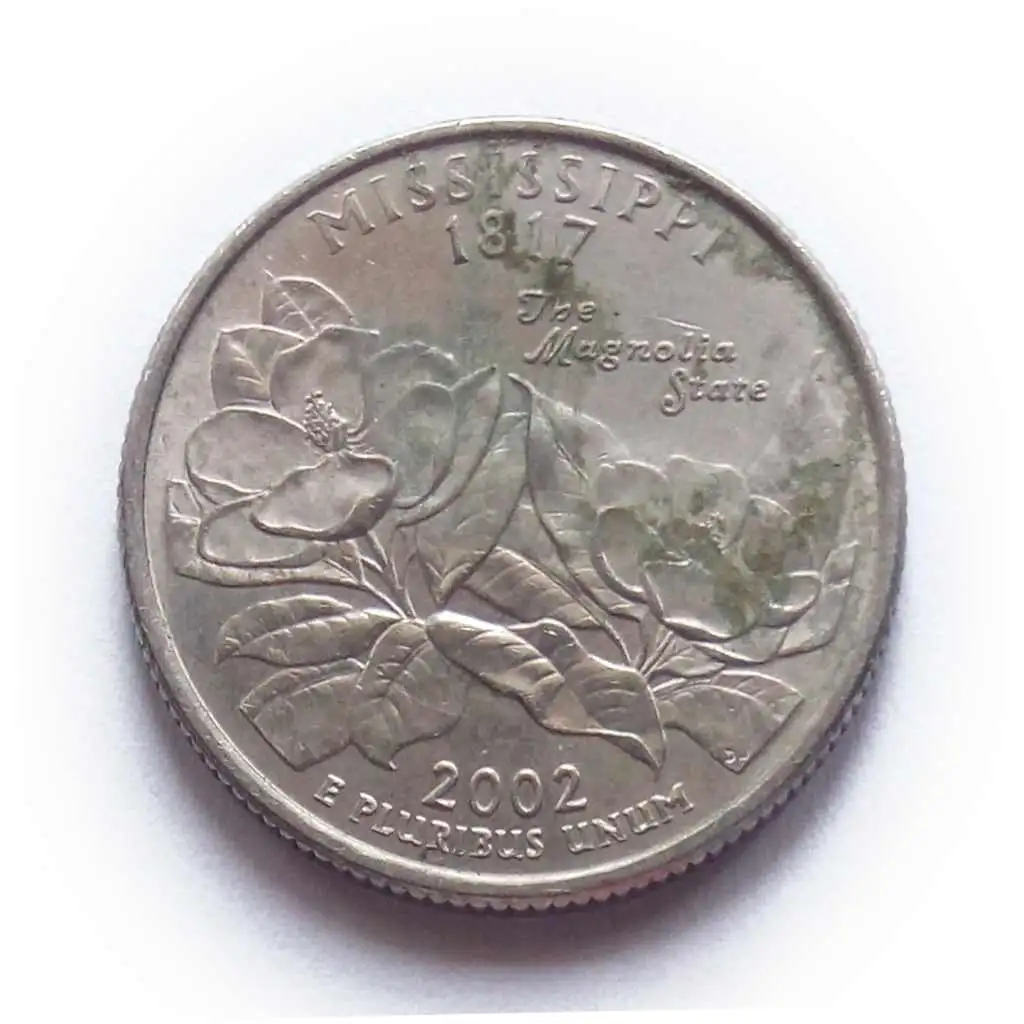 US Quarter Dollar: Mississippi Commemorative Coin from 2002