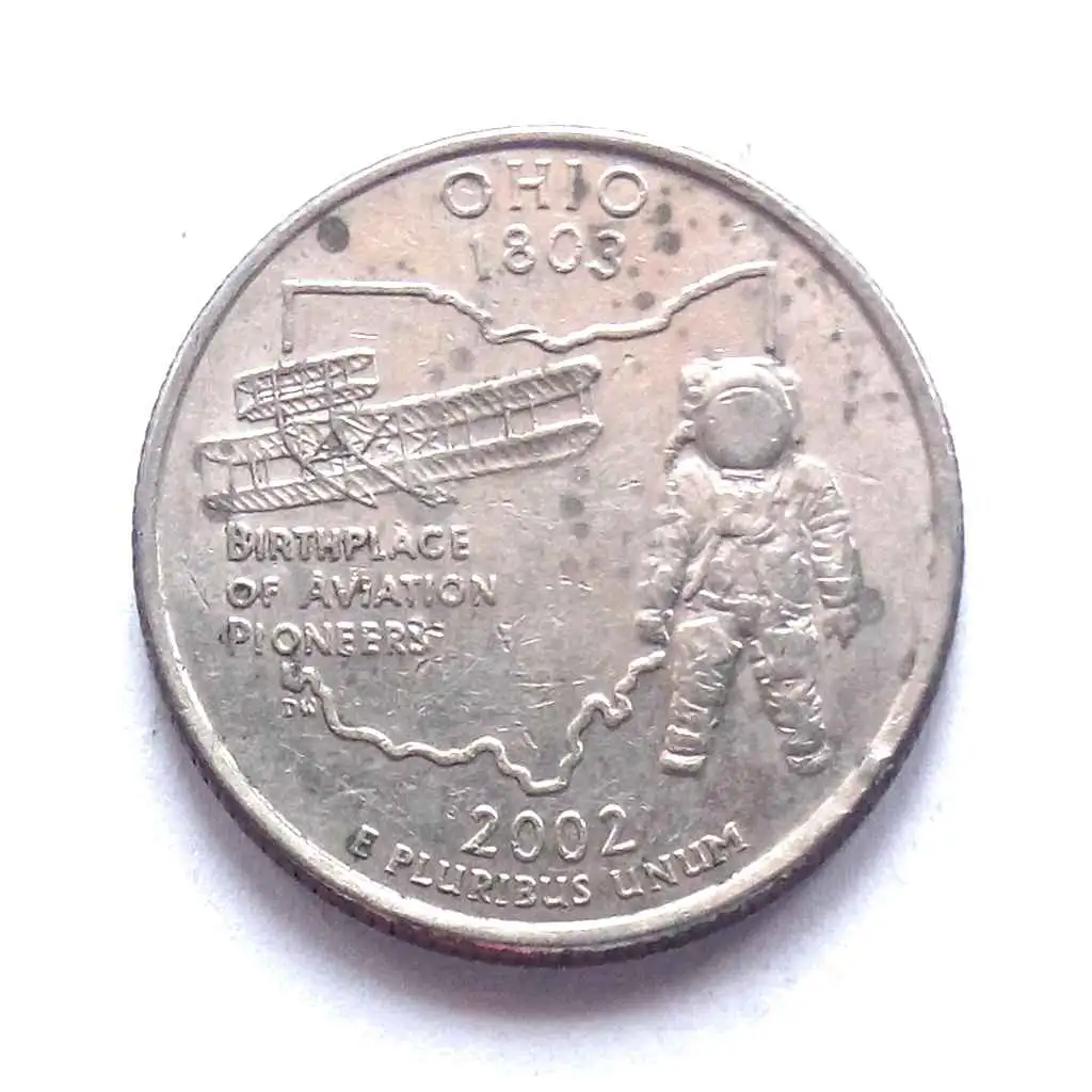 US Quarter Dollar: Ohio Commemorative Coin from 2002