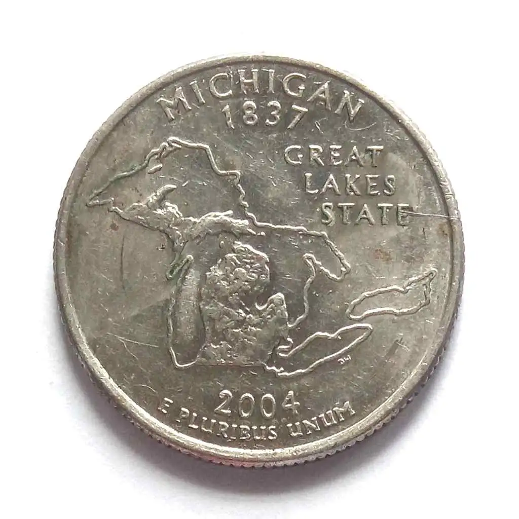 US Quarter Dollar: Michigan Commemorative Coin from 2004