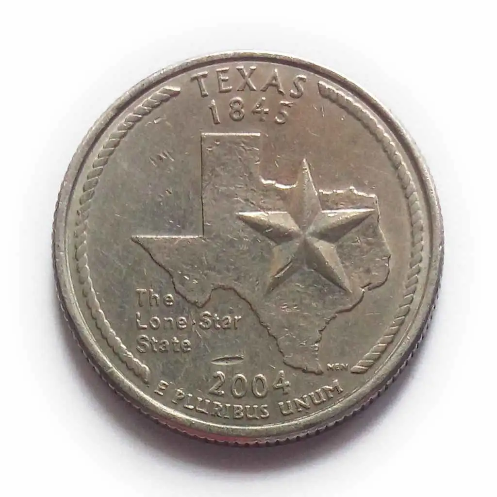 US Quarter Dollar: Texas Commemorative Coin from 2004