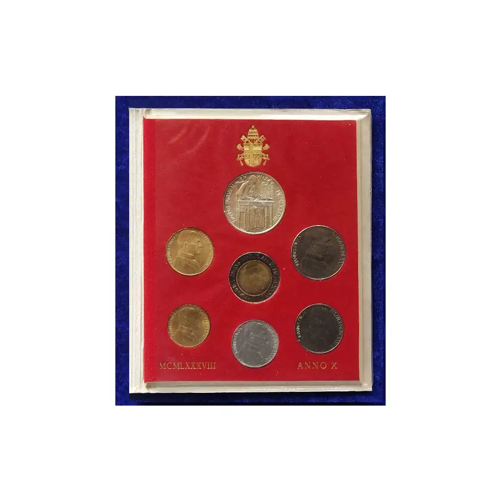 Vatican City Coin Set: John Paul II Anno X Mint - 1988