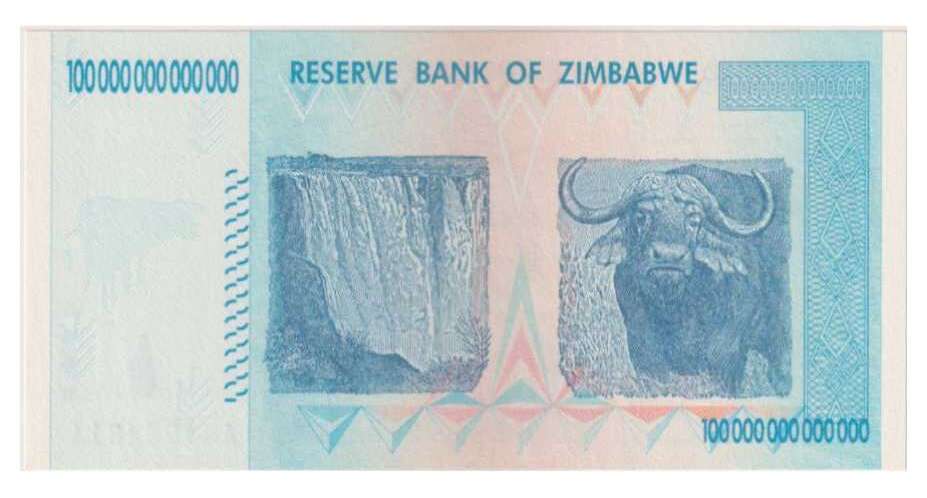 Zimbabwe 100 Trillion Dollars Note